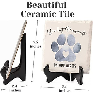 Paw Place Pet Memorial Gifts for Loss of a Dog or Cat - Decorative Ceramic Tile - Sympathy Gift In Memory and Remembrance for Your Pets