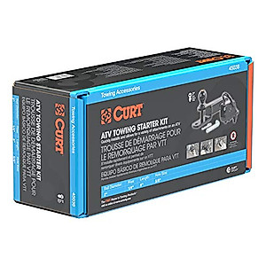 CURT 45038 3-in-1 UTV, ATV Trailer Hitch Mount with 2-Inch Receiver Adapter, 2-Inch Ball, Clevis Pin, 5/8-Inch Hole, Gloss Black Powder Coat