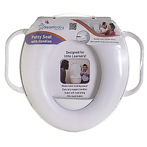 Dreambaby Potty Toilet Seat, Softly Padded with Grip Handles - White - Model L674