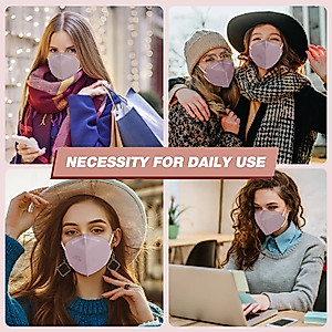 XDX KN95 Face Masks, Individually Wrapped Pink Mask for Men and Women, 5 Layers Breathable & Comfortable Face Masks Disposable, Filter Efficiency ≥95% (Medium Size-20 Pack)