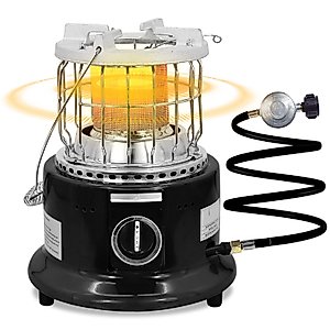 AKUSAKO Upgraded Propane Heater - Portable Tent Heater, Camping Gas Heater and Stove, Patio Heaters with Pressure Reducing Valve for Outdoor/Indoor Ice Fishing Hiking Hunting Survival Emergency,Black