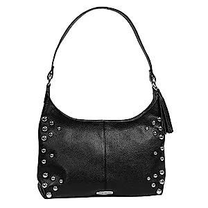Harley-Davidson Women's Heavy Metal Studded Genuine Leather HOBO Purse - Black