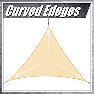 ColourTree 32' x 32' x 32' Beige Triangle CTAPT32 Sun Shade Sail Canopy Mesh Fabric UV Block & Commercial Heavy Duty 190 GSM & 3 Years Warranty (We Make Custom Size)