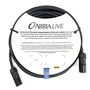 Arria.Live 50' FlexSoft Stage-Quality Ethernet Cable with Smart Convertible EtherCon Style Connectors