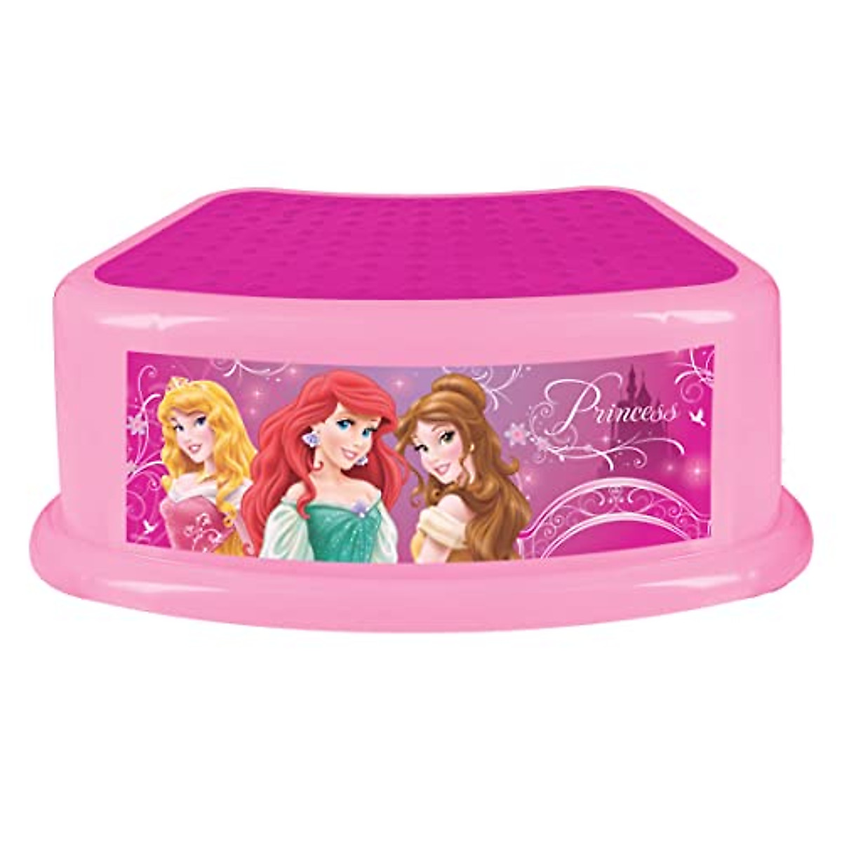 Disney Princess "Royal Debut" Bathroom Step Stool for Kids Using The Toilet and Sink, Pink, 14.5 x 10.25 x 5.25 inches