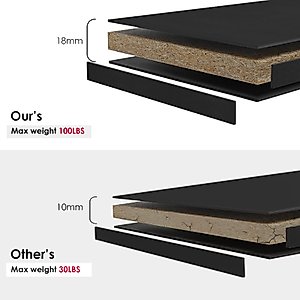 Sunon 3 Shelf Wood Bookcase Freestanding Display Shelf Adjustable Layers Bookshelf for Home Office Library Small Narrow Space (Black, 3-Layers)