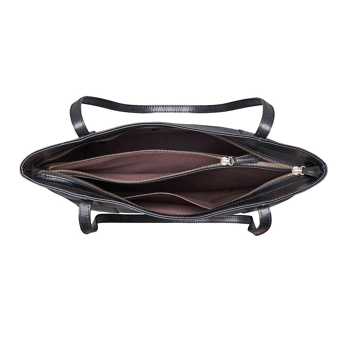 Maxwell Scott - Womens Luxury Leather Classic Shopper Tote Bag Purse - Handmade from Italian Hides - The Athenea Black