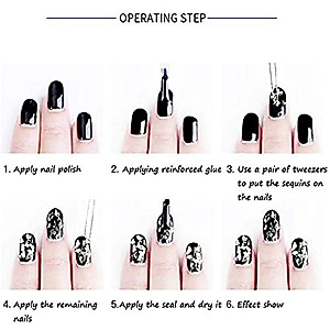 12 Grids Chameleon Nail Art Sequins Polygon Holographic Nail Supplies Bright Moving Nail Glitter Pattern Mermaid Nail Glitters Flakes Design 3D DIY Acrylic Nails for Women Manicure Powder Decorations