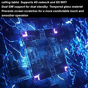 RTLR Calling Tablet, Gold 10 Inch Tablet Octa Core Processor 100-240V Fast Charging Support for Android 11.0 for Reading (US Plug)