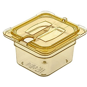 Carlisle FoodService Products 3088413 StorPlus High Heat Food Pan, 4" Deep, Sixth Size, Amber