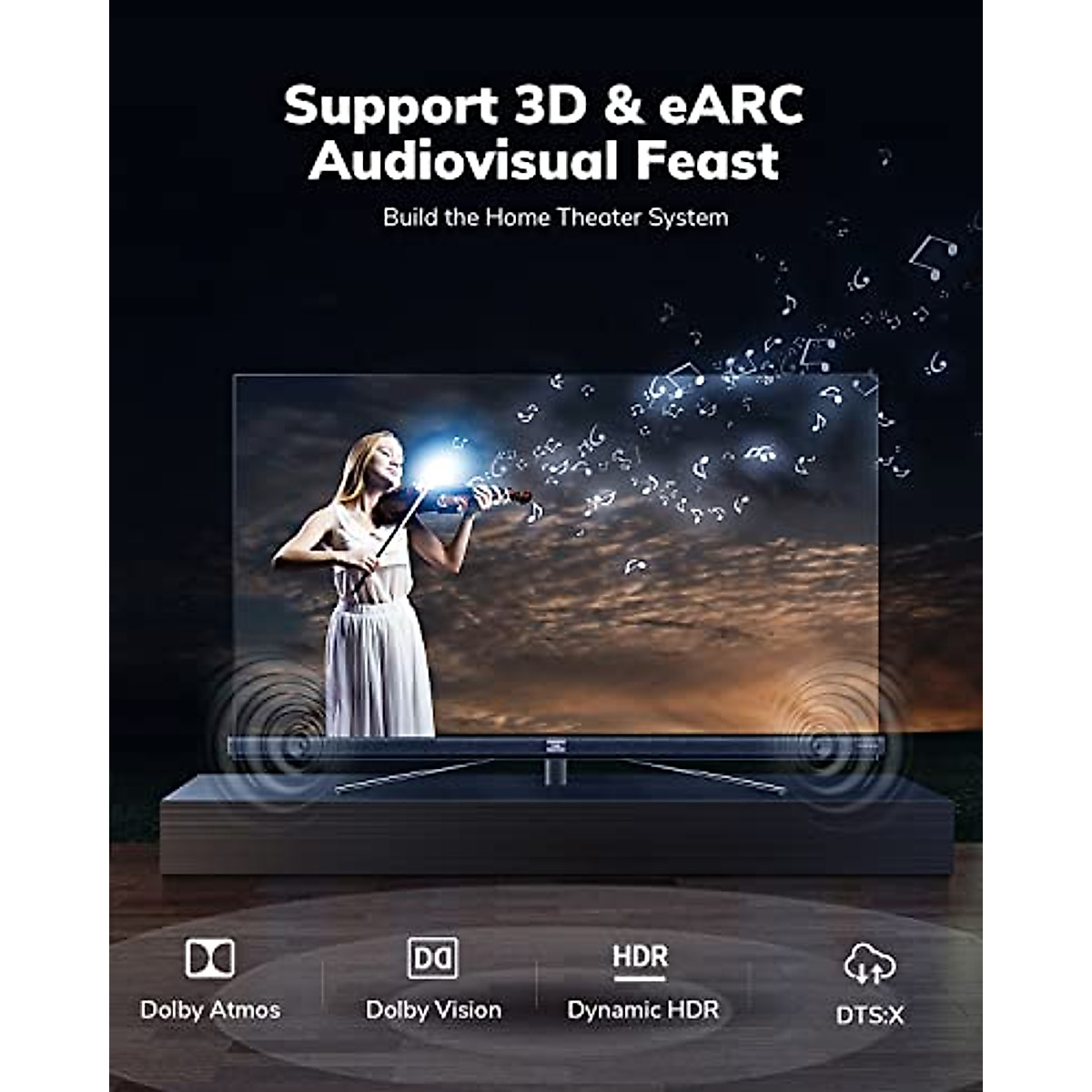 KELink 8K HDMI 2.1 Cable 20FT, 48Gbps Ultra High Speed Black Braided HDMI Cord - Get 4k @ 120Hz On PS5 - Supports 8k @ 60Hz, HDR, eArc, Dolby Vision, & More