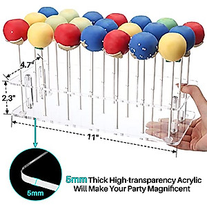 Goabroa Cake Pop Stand, 21 Holes Clear Acrylic Cakepops Display Stand, Visually Appealing Transparent 21 Holders Party Cake pop Lollipop Stand