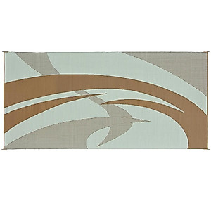 Stylish Camping - 159187 -Outdoor Patio/RV Camping Mat - Swirl (Brown/Beige, 9-Feet x 18-Feet)