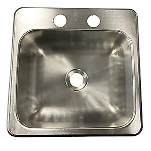 Class A Customs | 15" X 15" X 5" Stainless Steel Sink | 300 Series Stainless Steel | RV Camper Motor Home Sink | Concession Sink