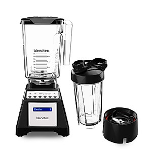 Blendtec Total Classic Original Blender - WildSide+ Jar (90 oz) and Blendtec GO™ Travel Bottle (34 oz) BUNDLE - Professional-Grade Power - 6 Pre-programmed Cycles - 10-speeds - Black