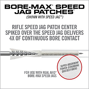 Real Avid Bore-Max Speed Patches Refill Pack, Gun Cleaning Supplies, Pistol/Rifle Cleaning Patches, 250-Count (Rifle .22cal - .30cal (8")),white