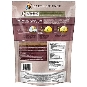 Earth Science Fast Acting Gypsum - Soil Conditioner Adds Calcium, Repairs Salt Damage & Root Growth with Nutri-Bond Runoff Reduction Technology (5 lb)