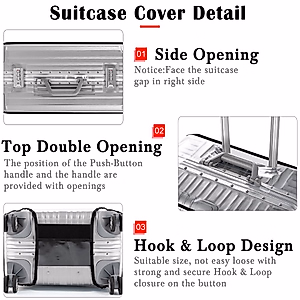 Yuppies Clear PVC Suitcase Cover, Protective Luggage Cover for 24 inch Wheeled Suitcase (24inch (16.2" L x 10.6" W x 21.5" H))