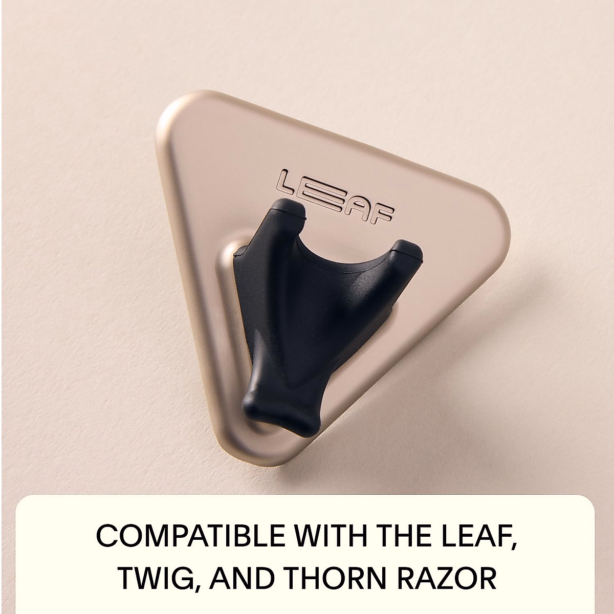 Leaf Shave | Shower Holder, Gold - Shower and Bathroom Adhesive Razor Wall Hook Compatible Only with The Leaf Razor, Twig Razor, and Thorn Razor