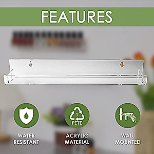 Nail Polish Rack Organizer, 6PCS/Set Acrylic Shelves, Floating Bookshelf for Kids, Shelf for Book Display Makeup Product Spice Organizer, Wall Mounted Shelf