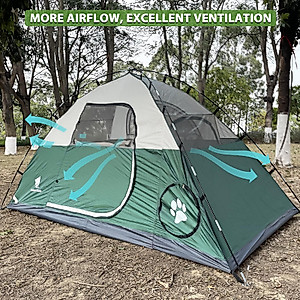 GEERTOP 2 Person Camping Tent with Dog Room Gear Storage Compartment, Lightweight 3 Season Backpacking Tent 2 Room Mesh Divider for Camp Hiking Outdoor Travel with Pet