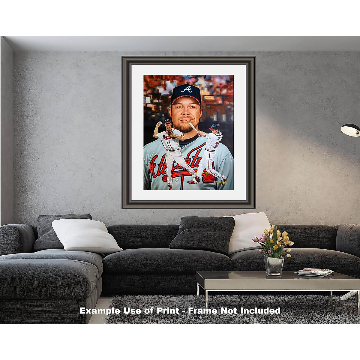 Atlanta Braves 3rd Base Chipper Jones MLB Baseball Player HOF Hall of Fame Art Print 1AM3 on 31x40 Polyester Canvas