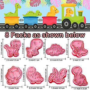 Leesgel Dinosaur Cookie Cutters for Kids Party Decorations, Dinosaur Birthday Party Supplies Favors Decor, Plastic Dino Cookie Cutter Mold for Biscuit Fondant Cake Baking