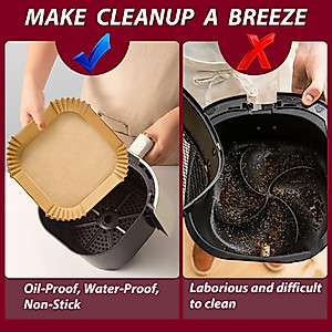 Mini Air Fryer Paper Liners Square, 5.5inch Small Air Fryer Disposable Paper Liners 125PCS, Suitable for Cosori Mini Air Fryer 2.1Qt, Dash 2.6Qt, Instant Vortex 2Qt amd other 2-3Qt Mini Air Fryer
