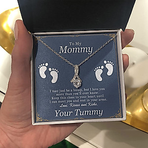 To My Mommy From Your Tummy Necklace, Mommy Gift From Unborn Baby, New Mom Gift, New Mom Gift From Husband, Baby Bump Gift, New Mom Gift Idea, Pregnant Wife Gift