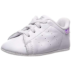 adidas Originals baby boys Stan Smith Sneaker, White/White/Silver Metallic, 3 Infant US