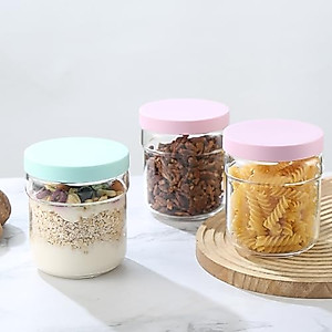 wemburly 6Pack Meal Prep Containers Reusable Glass 2Cup Overnight Oats Containers With Lids Glass Containers16OZ Borosilicate Glass Jars Diswasher Safe