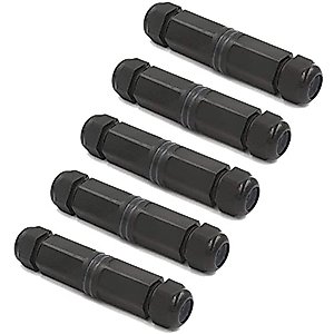 VCELINK Waterproof RJ45 Connector Shielded, Cat6/Cat5E/Cat5 Ethernet Coupler IP67, Outdoor Ethernet LAN Cable Extender Female to Female Adapter 5-Pack