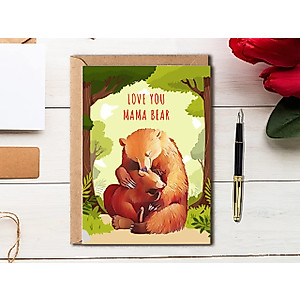 EdgarGifts Love You Mama Bear - Mama Bear Cute Mothers Day Card Adorable Mama Mother's Day Card Birthday Card For Mum