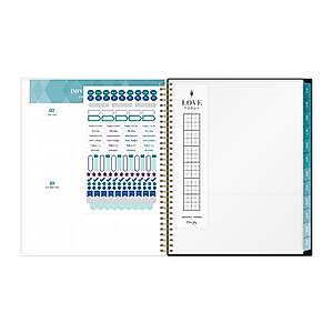 2023-2024 Blue Sky™ Inkwell Press Windblown CYO Horizontal Flex Weekly/Monthly Academic Planning Calendar, 8-1/2" x 11", Charcoal, July 2023 to June 2024, 142397