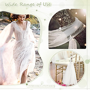 White Tulle Fabric Pearl Table Runner, Wedding Table Runner Decor Lace Table Cloth Wedding Arch Decorations Tulle Ribbon 5 Yards Lace Dessert Tablecloth Table Cover for Birthday Party Bridal Shower