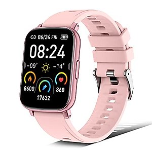 Smart Watch for Women, 1.69" HD Screen Fitness Tracker, Activity Tracker Smartwatches with 24 Sport Modes, Heart Rate/Sleep Monitor, IP68 Waterproof, Pedometer, Fitness Watch Android iOS Phones, Pink