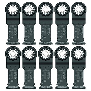 BOSCH OSL114F-10 10-Pack 1-1/4 In. Starlock Oscillating Multi Tool All Purpose Bi-Metal Plunge Cut Blades for Applications in Wood, Wood with Nails, Drywall, PVC, Metal (Nails and Staples)