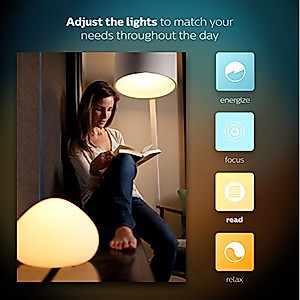 Philips Hue White Ambiance 2-Pack A19 60W Equivalent Dimmable LED Smart Light Bulbs, 2 Smart Bulbs, Works with Alexa, Apple Homekit, and Google Assistant, (California Residents)