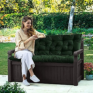 Zacammy Swing Replacement Seat Cushions, 2-3 Seater Bench Cushions for Outdoor Furnitur with Backrest, Garden Recliner Seat Cushions Waterproof Sofa Pads (Dark Green 60x40in)