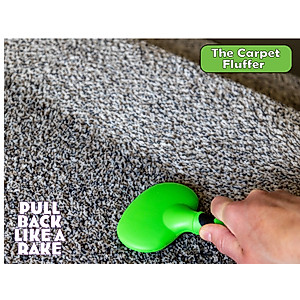 The Carpet Fluffer by Johnny World Products – Revitalize Matted Carpets and Rugs Instantly – Handheld, Easy-to-Use Tool for High-Traffic Areas, Stairs, and Pet Hair Removal