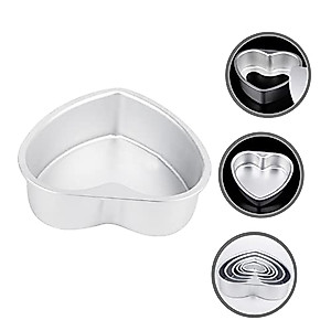 Abaodam 2pcs Bottom Casting Chiffon Oven Sliver Shaped Inches Pansmini Valentines Bread Day Inch Decor Tins Alloy Molding Cutter Pans Detachable for Bakeware and with Brownies