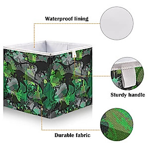 DOMIKING Dinosaurs Storage Bins for Closet Shelves Bedroom Foldable Fabric Storage Basket with Sturdy Handle Large Baskets Organization Cubes 11 Inch