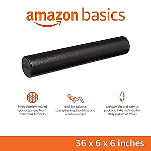 Amazon Basics High-Density Round Foam Roller for Exercise and Recovery - 36 Inch, Black