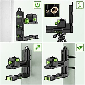 Huepar Fine-tuning Bracket Laser Level Mount, Multifunctional Magnetic Pivoting Base, 360° Rotation - alternative to a standard 1/4" and 5/8" thread & Height Adjustment-PV11