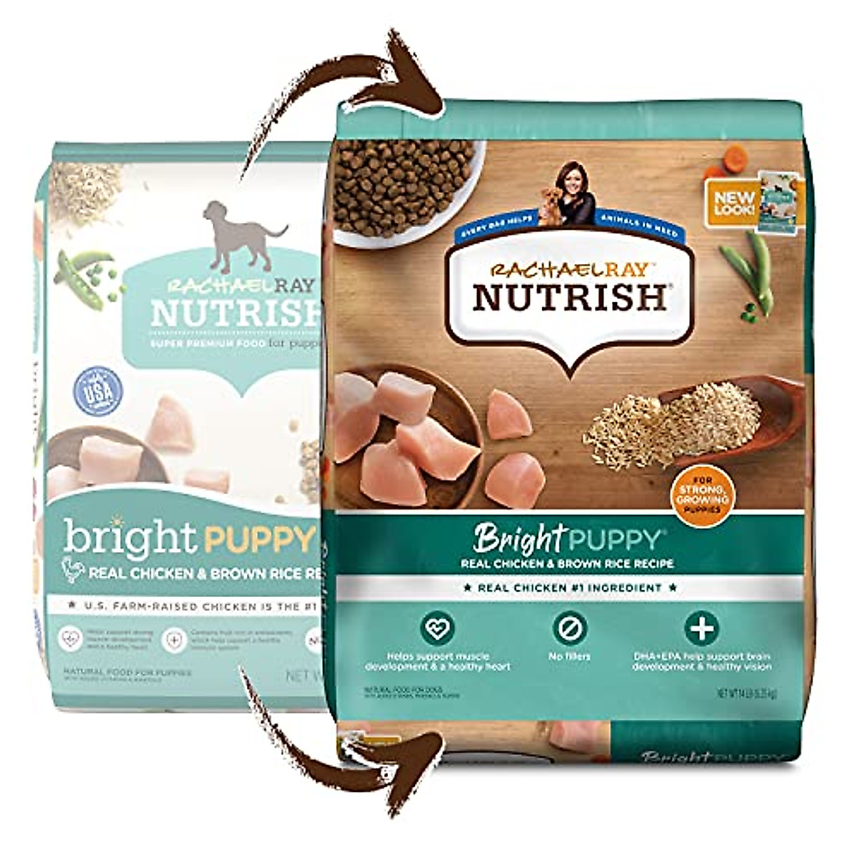 Rachael Ray Nutrish Bright Puppy Premium Natural Dry Dog Food, Real Chicken & Brown Rice Recipe, 14 Pounds (Packaging May Vary)