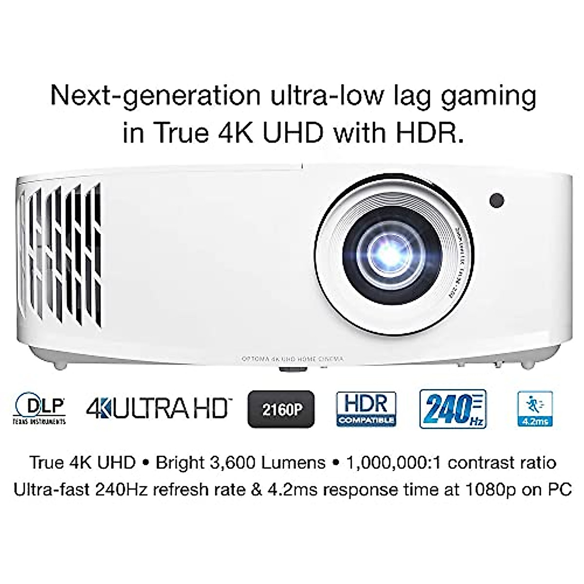 Optoma UHD35 4K UHD Gaming and Home Entertainment Projector Bundle with 1 YR CPS Enhanced Protection Pack
