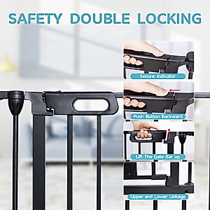 149-Inch Super Wide Adjustable Baby Gate and Play Yard, 4-in-1, Safety Playpen - Fireplace Fence for Toddler/Pet/Dog,Bonus Kit, Includes 4 Pack of Wall Mounts (6 Panels(30"-149"), Black)