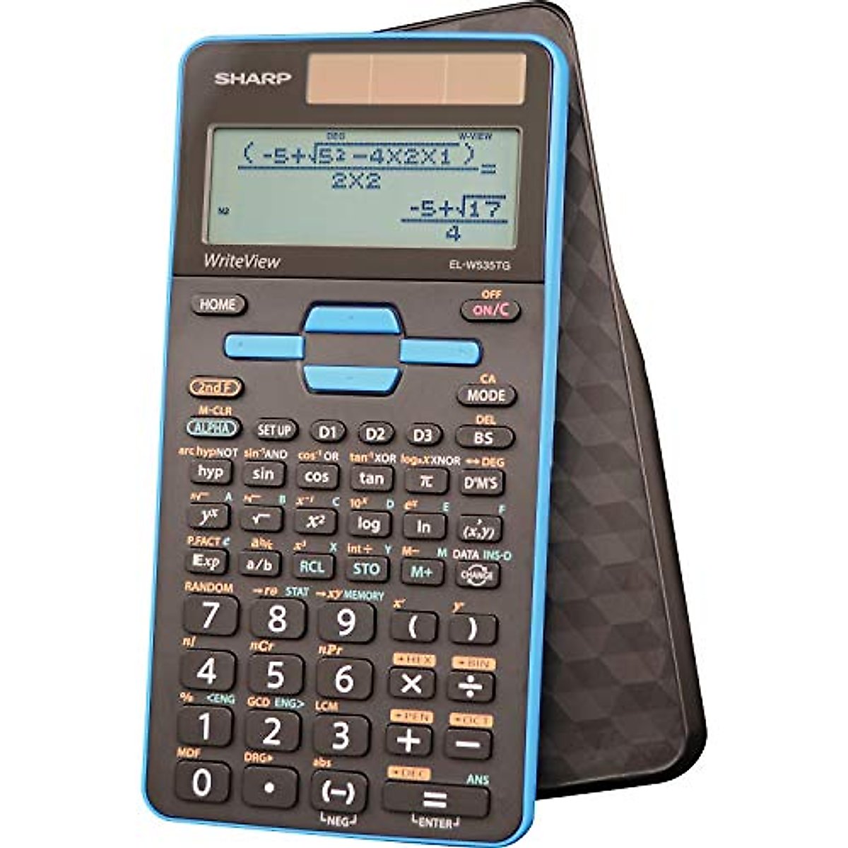 Sharp Calculators EL-W535TGBBL 16-Digit Scientific Calculator with WriteView, 4 Line Display, Battery and Solar Hybrid Powered LCD Display, Black & Blue, Black, Blue, 6.4" x 3.1" x 0.6" x 6.4"