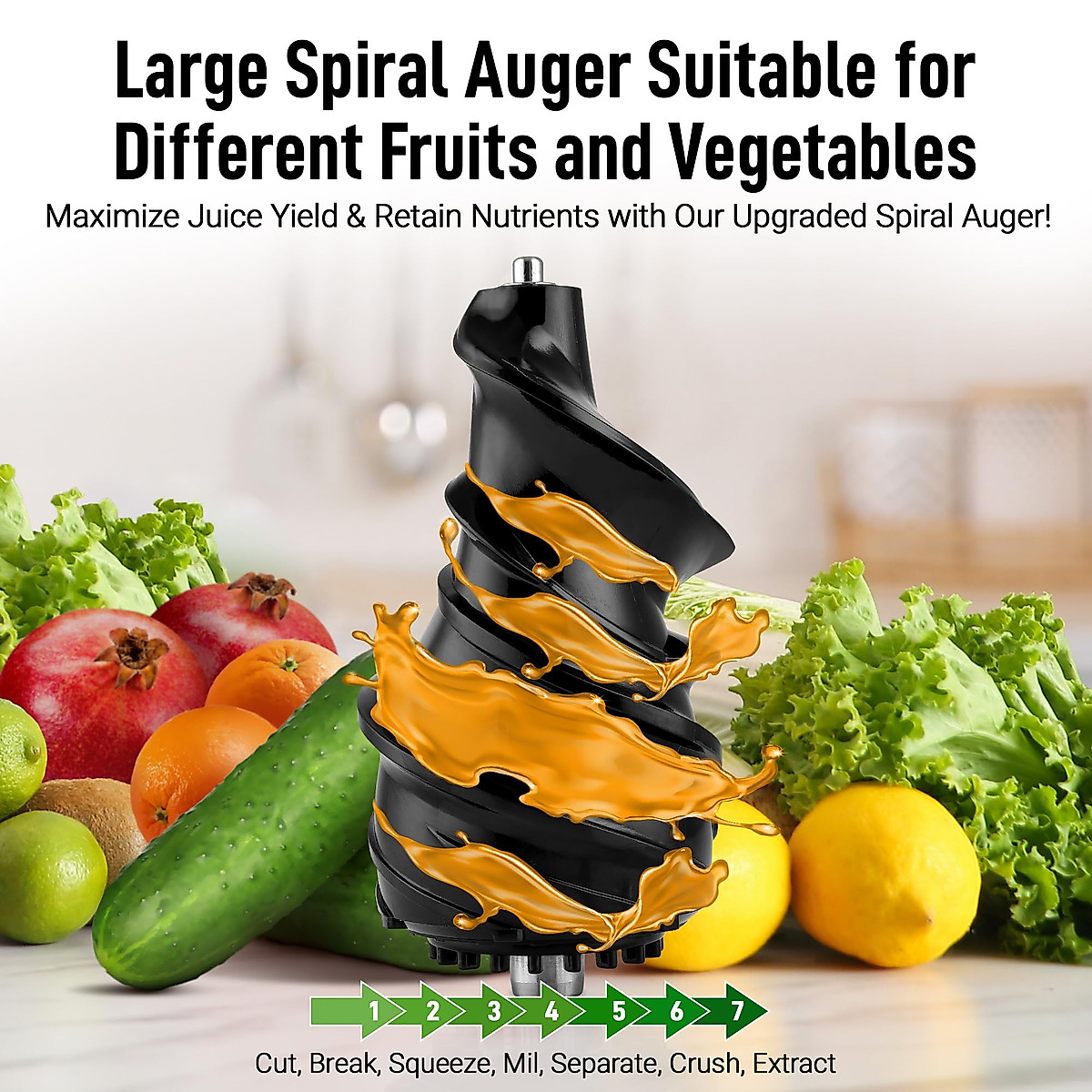 Zulay Fruit Press Machine - Masticating Juicer Machine with High Yield, Quiet Motor, & Reverse Function - Cold Press & Carrot Juicer with Wide Chute - Slow Juicer Machines for Fruits & Vegetables