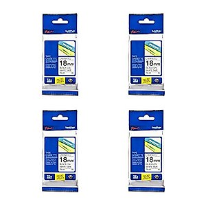 Brother Genuine P-Touch 4-Pack TZe-241 Laminated Tape, Black Print on White Standard Adhesive Laminated Tape for P-Touch Label Makers, Each Roll is 0.7"/18mm (~ 3/4") Wide, 26.2 ft. (8M) Long